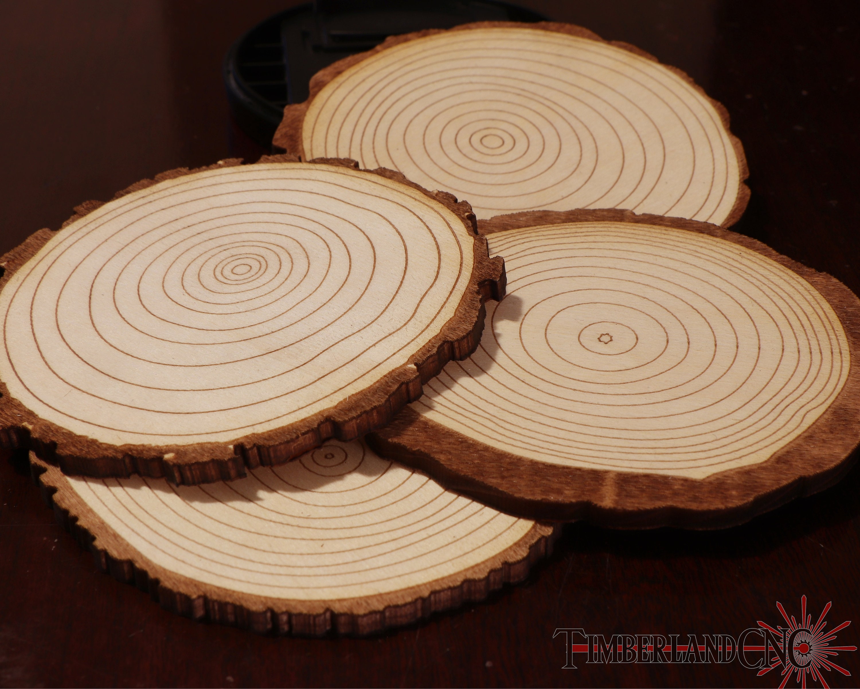 Tree Slice SVG Laser Cutting File Coaster Ornament Set of - Etsy