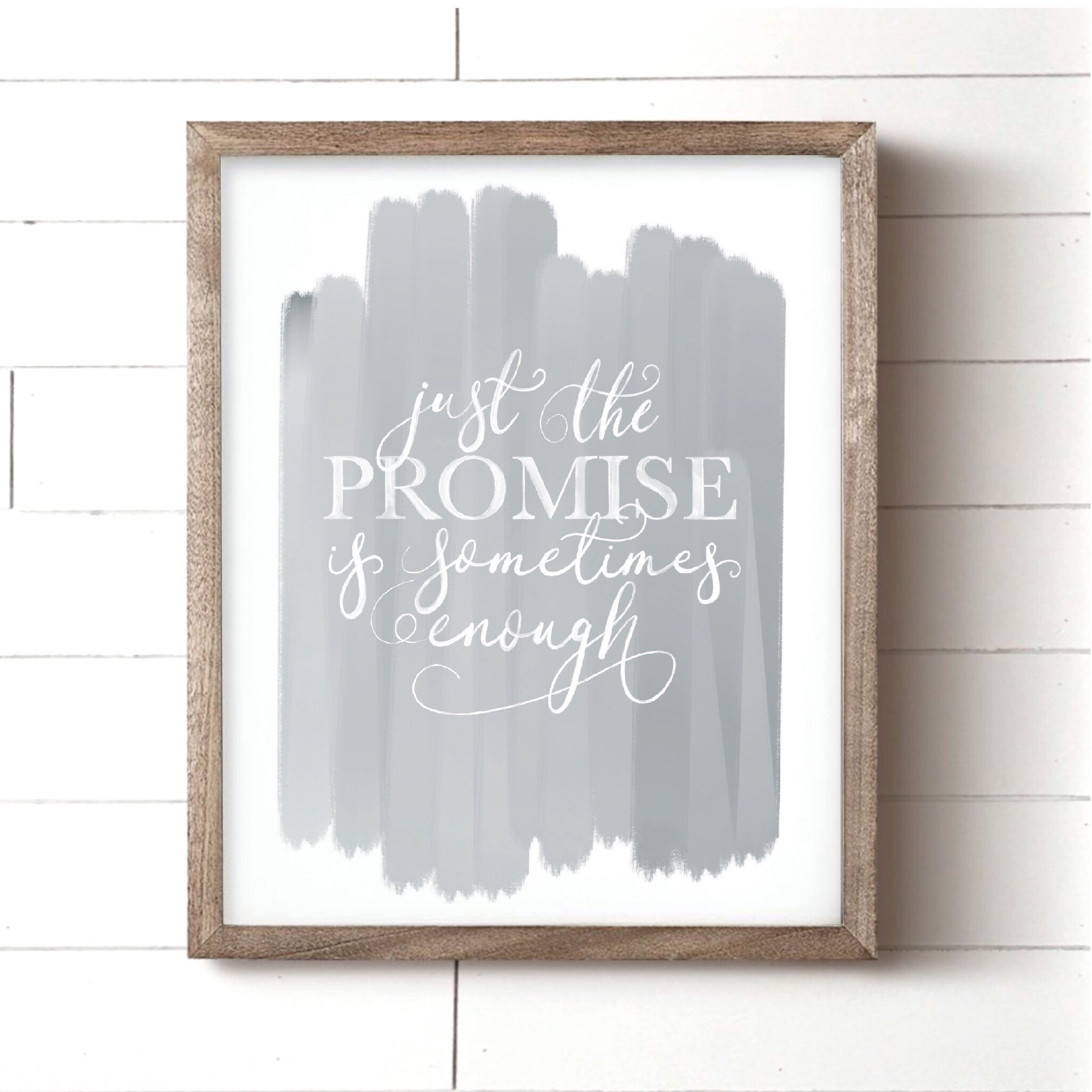 The Promise is Sometimes Enough Print Blue Gray Watercolor | Etsy