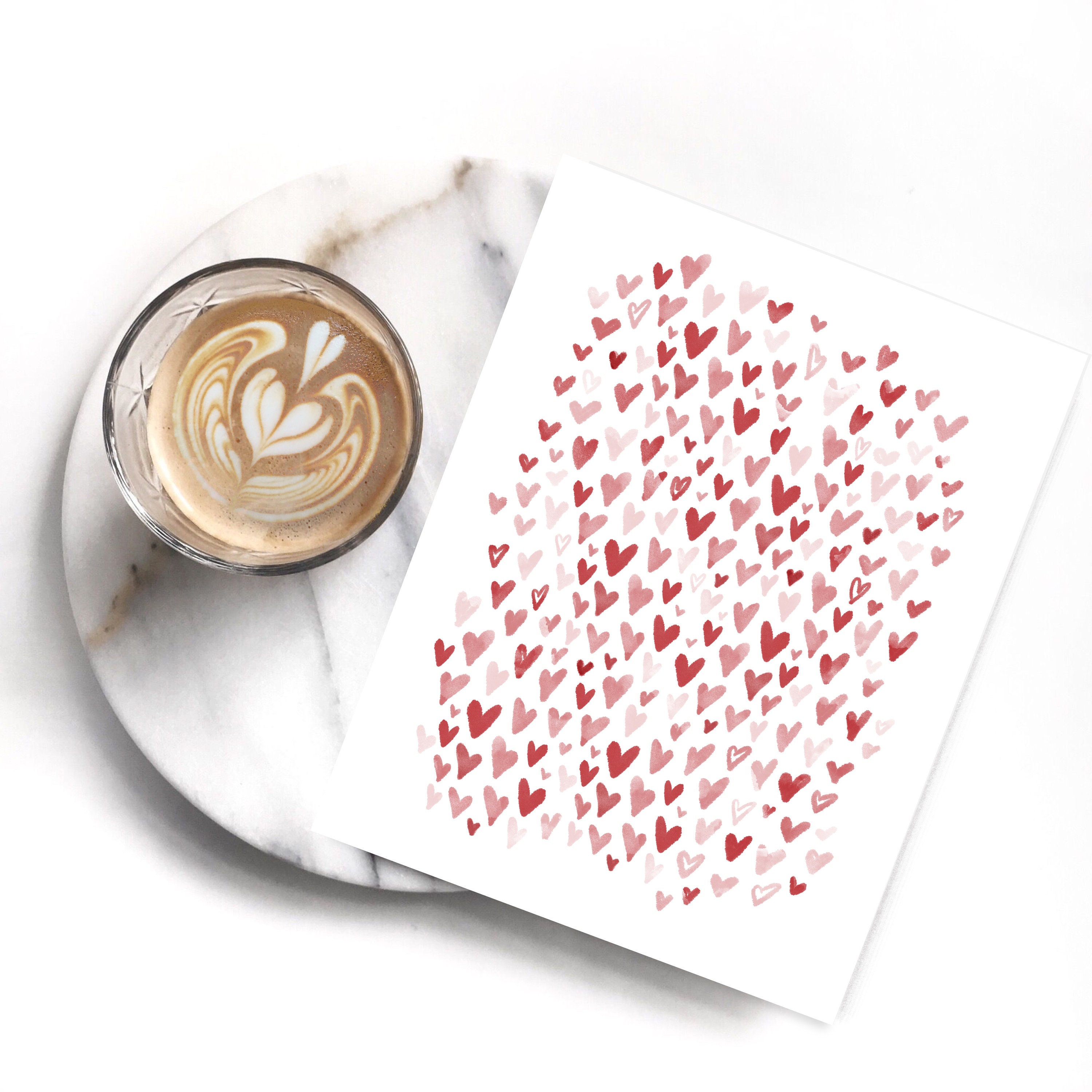 Red Heart Art Print Red Hearts Heart Artwork Lots of Love - Etsy