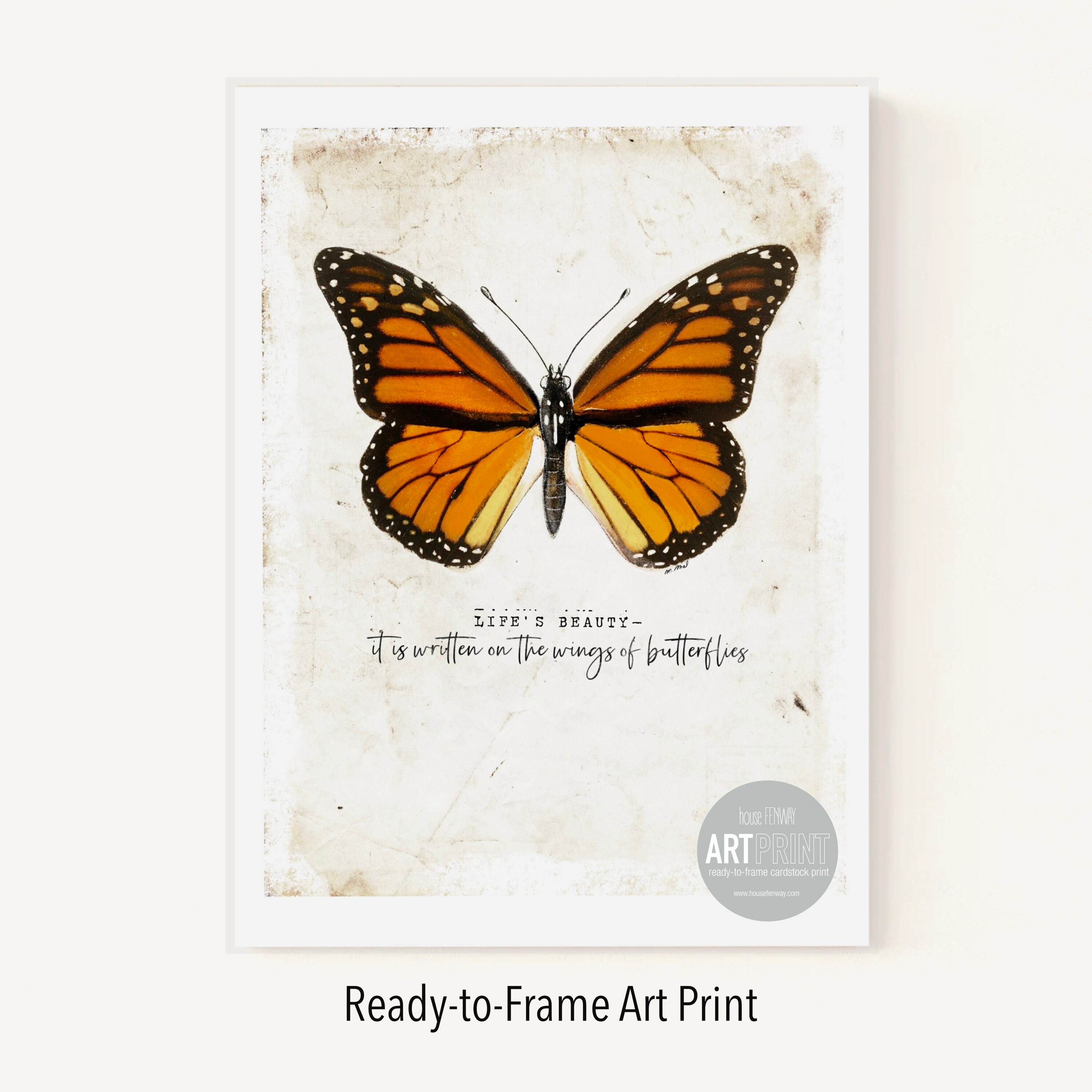Art & Collectibles Giclée Monarch Butterfly Print Inspirational Prints ...