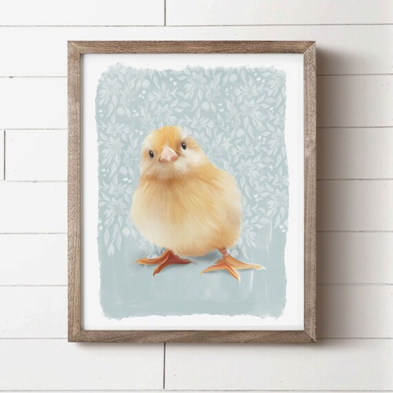 Baby Chick Art Print Chicken Art Spring Art Farmhouse Decor - Etsy