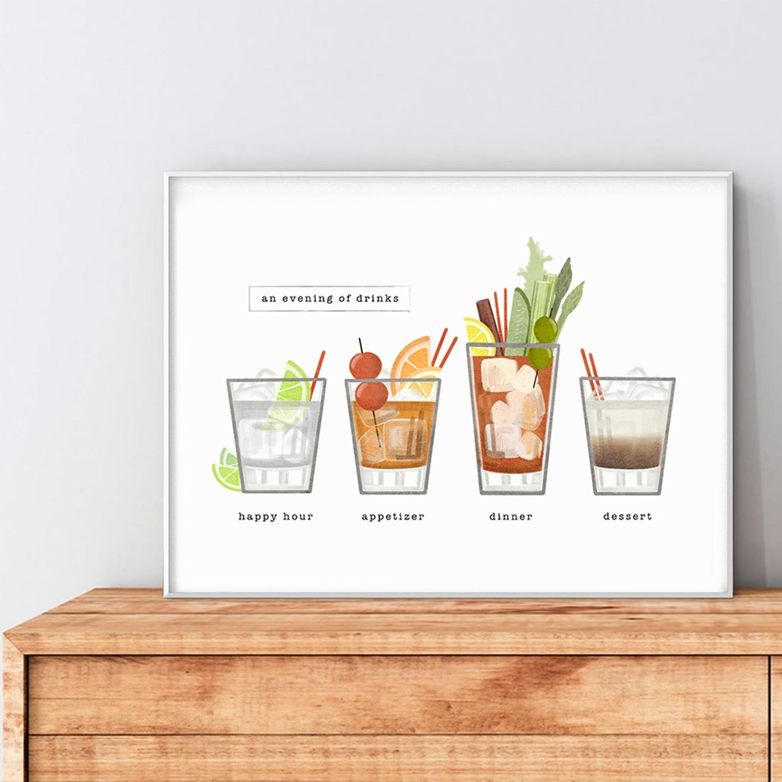 Evening Cocktail Print Cocktail Art Print Wedding Drink - Etsy