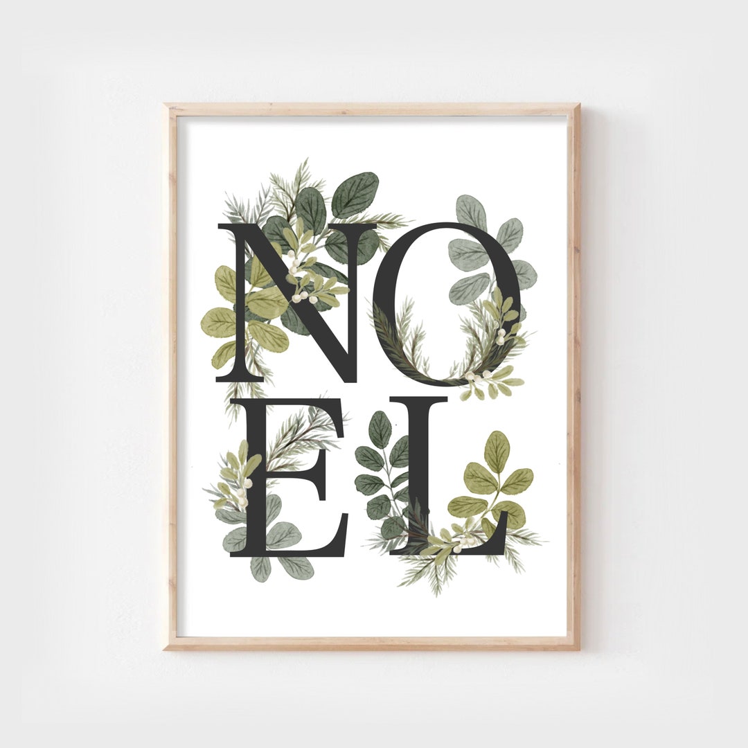 Noel Christmas Print, Neutral Christmas Art Print, Holiday Artwork ...