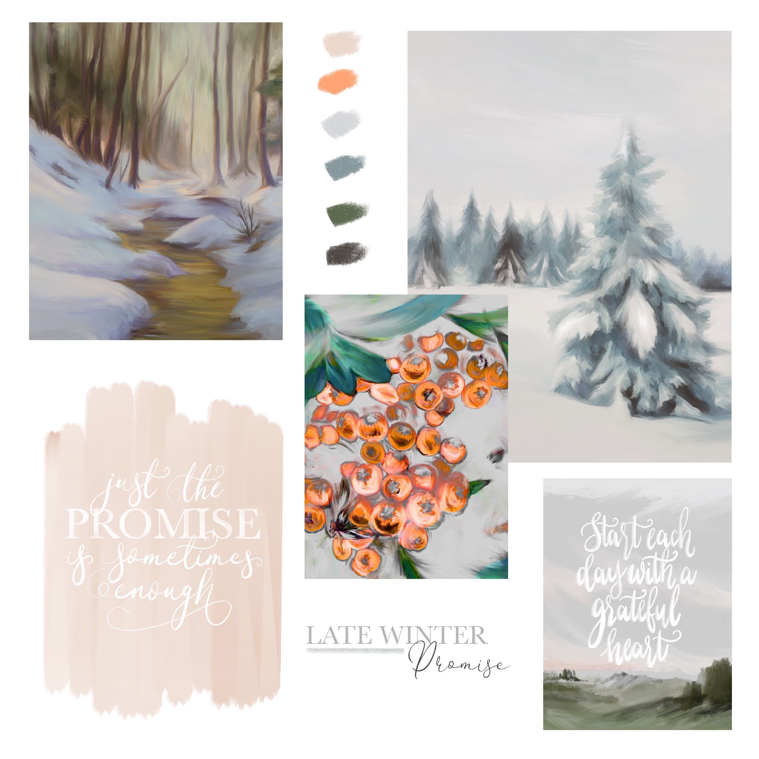 Winter Snow Landscape Art Print Snowy Forest Winter | Etsy