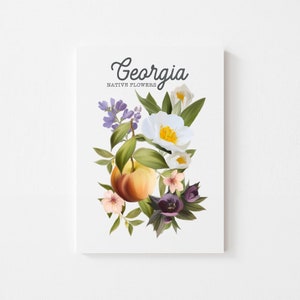 Georgia Flower Art Print, State Flowers Art, Georgia Art, State Artwork ...