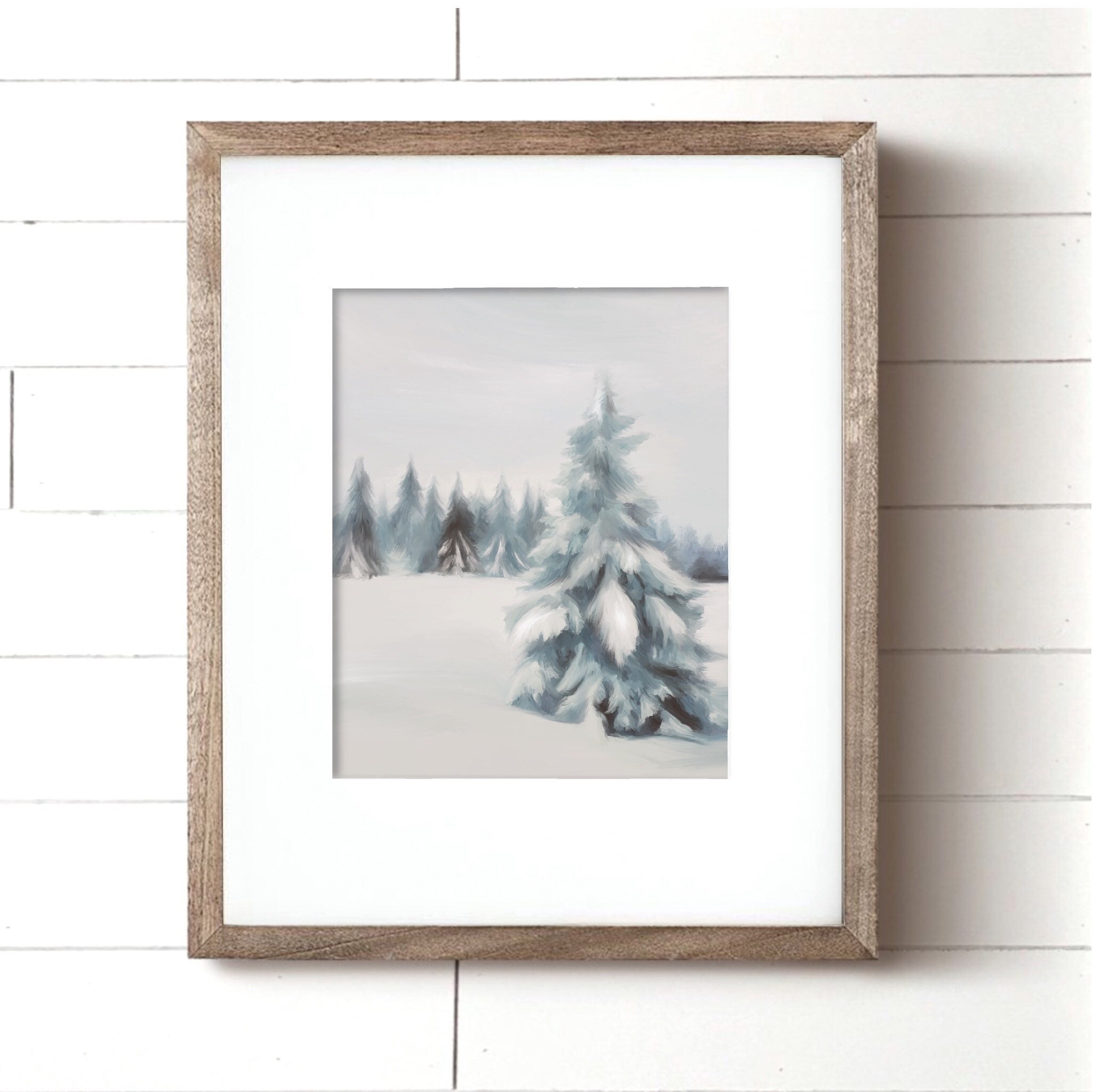 Winter Snow Landscape Art Print Snowy Forest Winter | Etsy