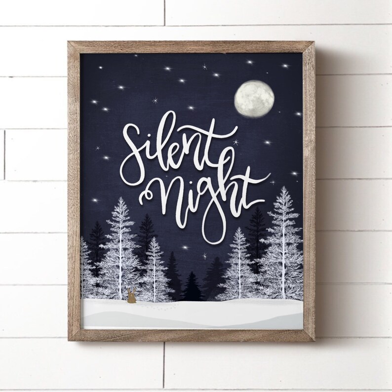Silent Night Art Print Christmas Artwork Silent Night - Etsy