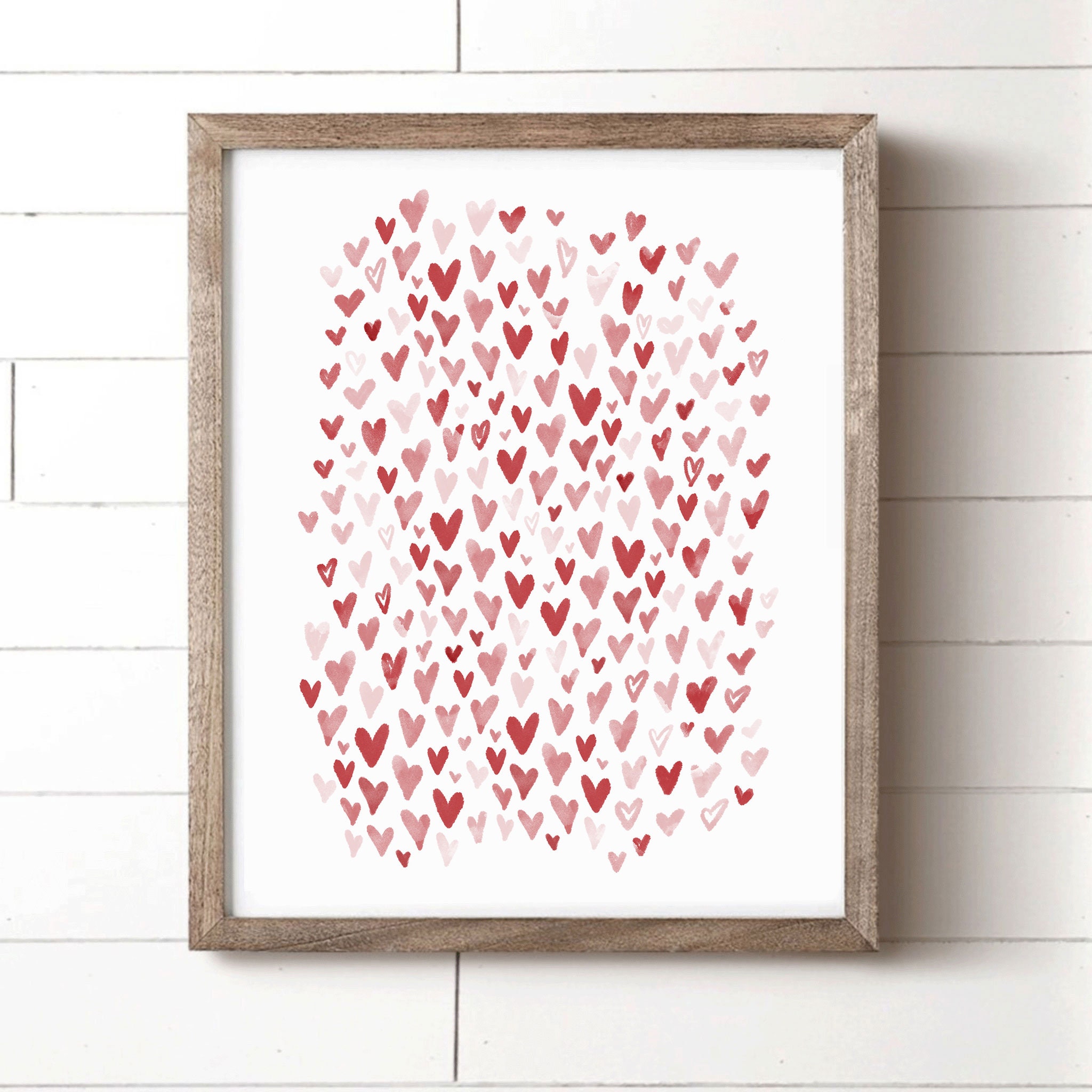 Red Heart Art Print Red Hearts Heart Artwork Lots of Love - Etsy