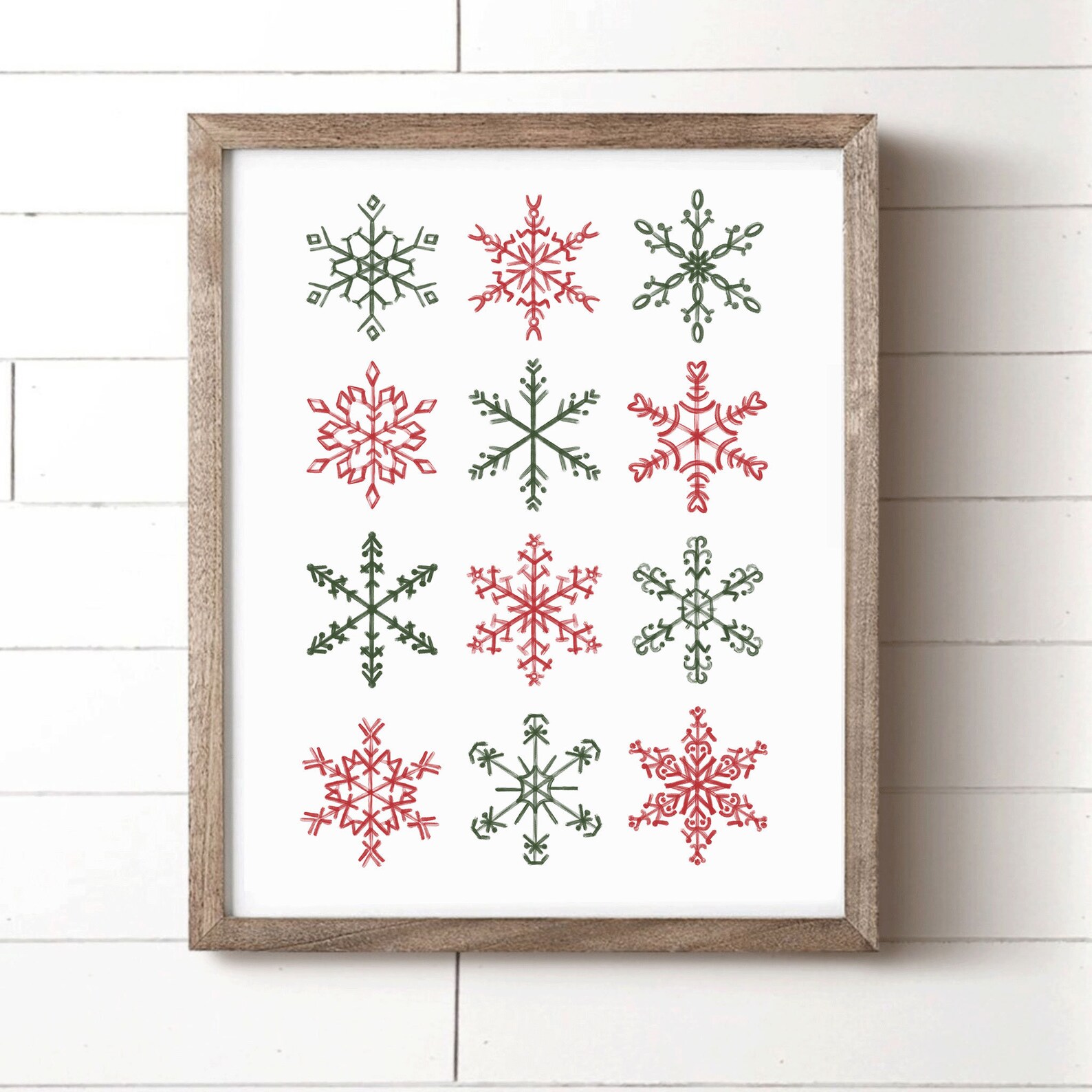 Snowflake Print Snow Art Christmas Art Print Snowflakes - Etsy