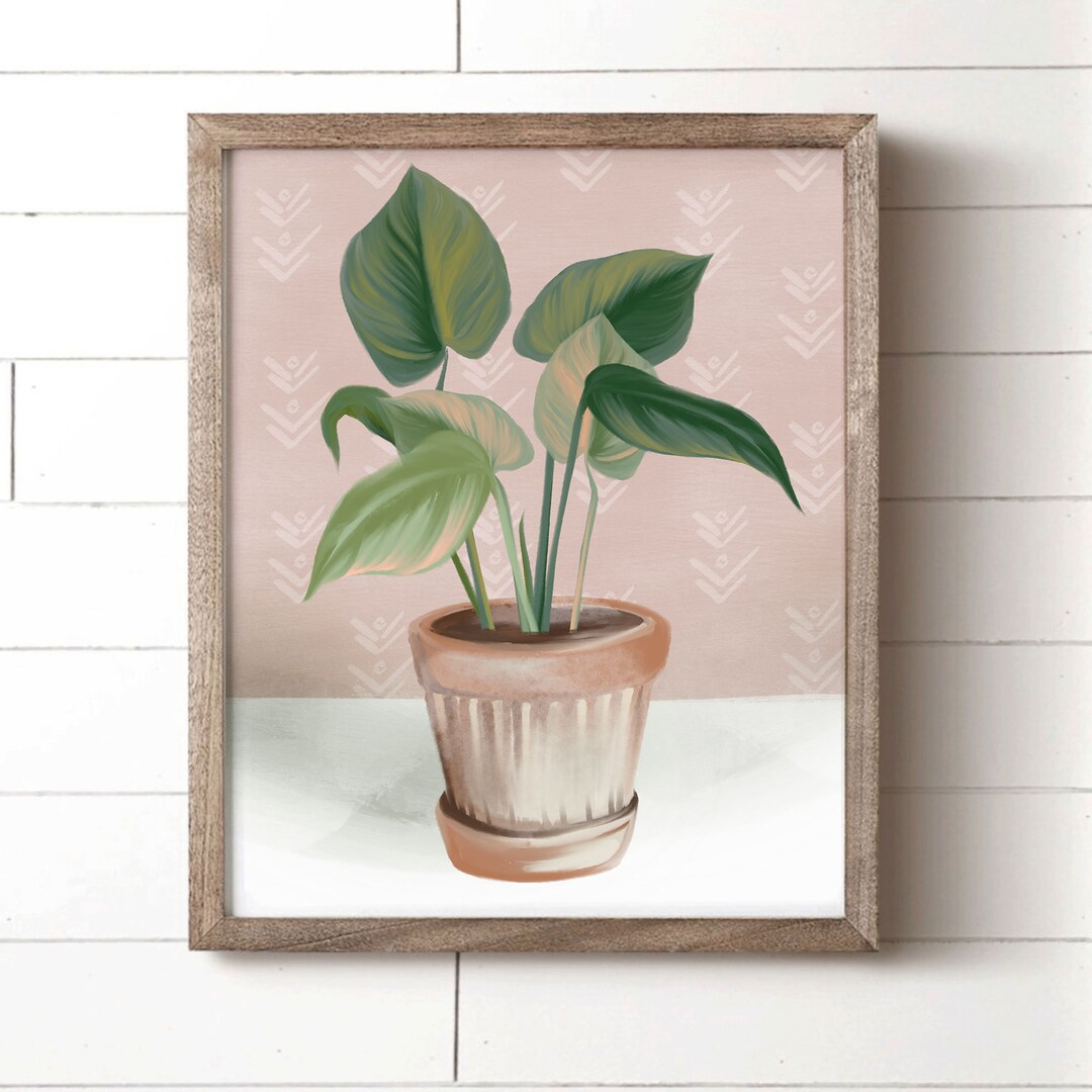 Boho Plant Art, Peace Plant Wall Art, Abstract Botanical Print ...