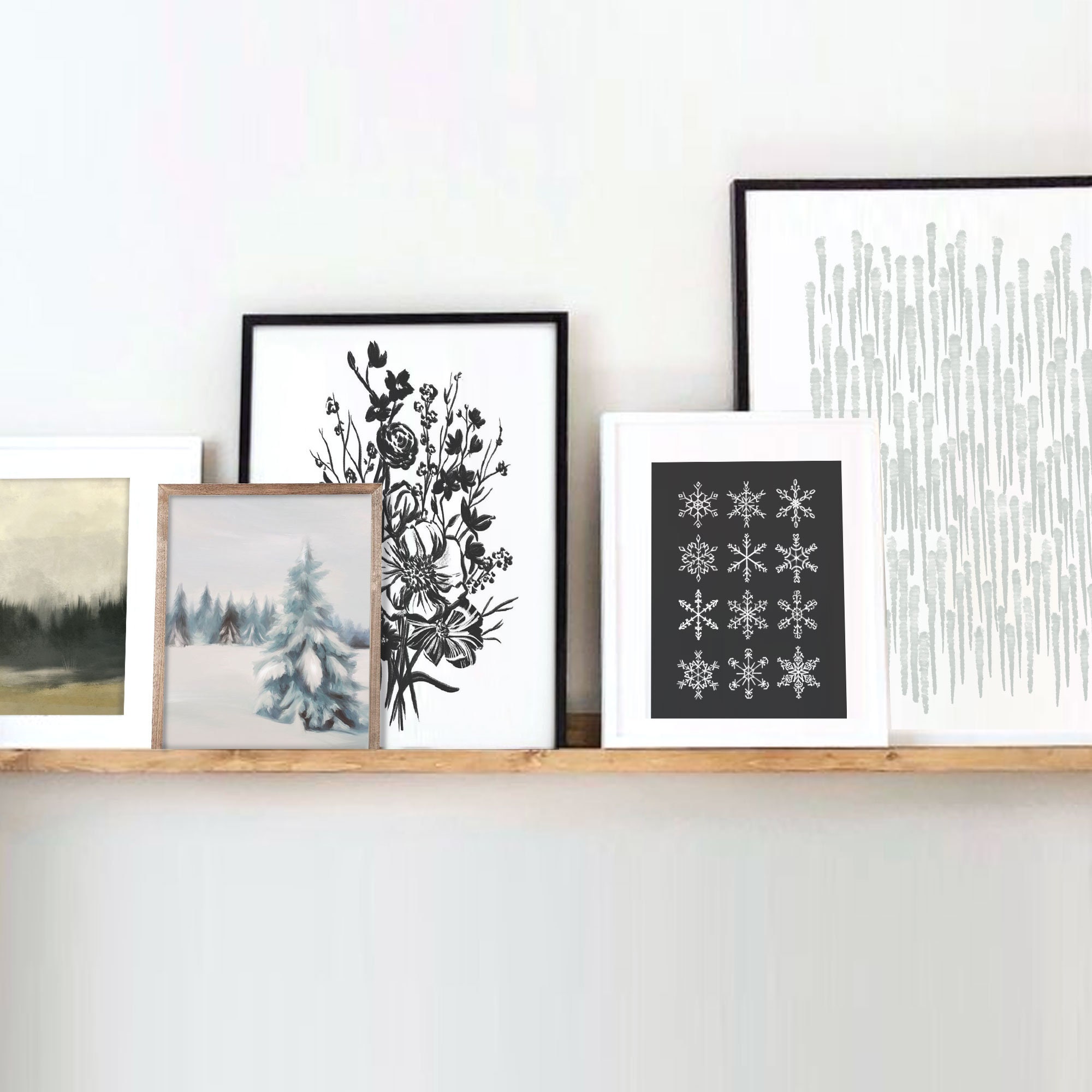 Winter Snow Landscape Art Print Snowy Forest Winter | Etsy
