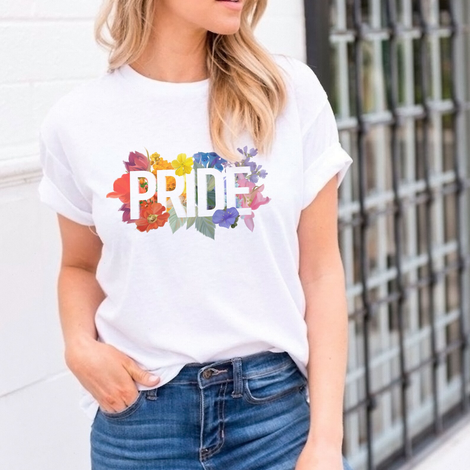 Pride Flower Tshirt LGBTQ Tee Pride Rainbow Tshirt Rainbow - Etsy