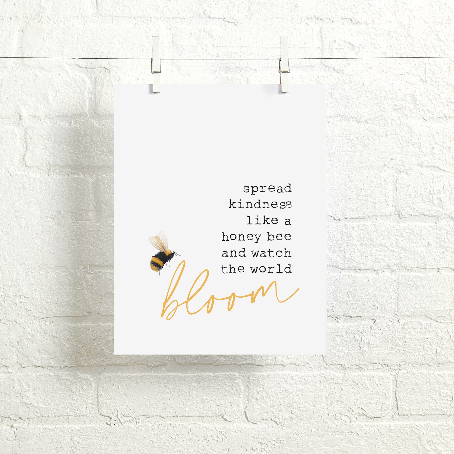 Spread Kindness Like A Honey Bee Art Print Be Kind Art Honey - Etsy