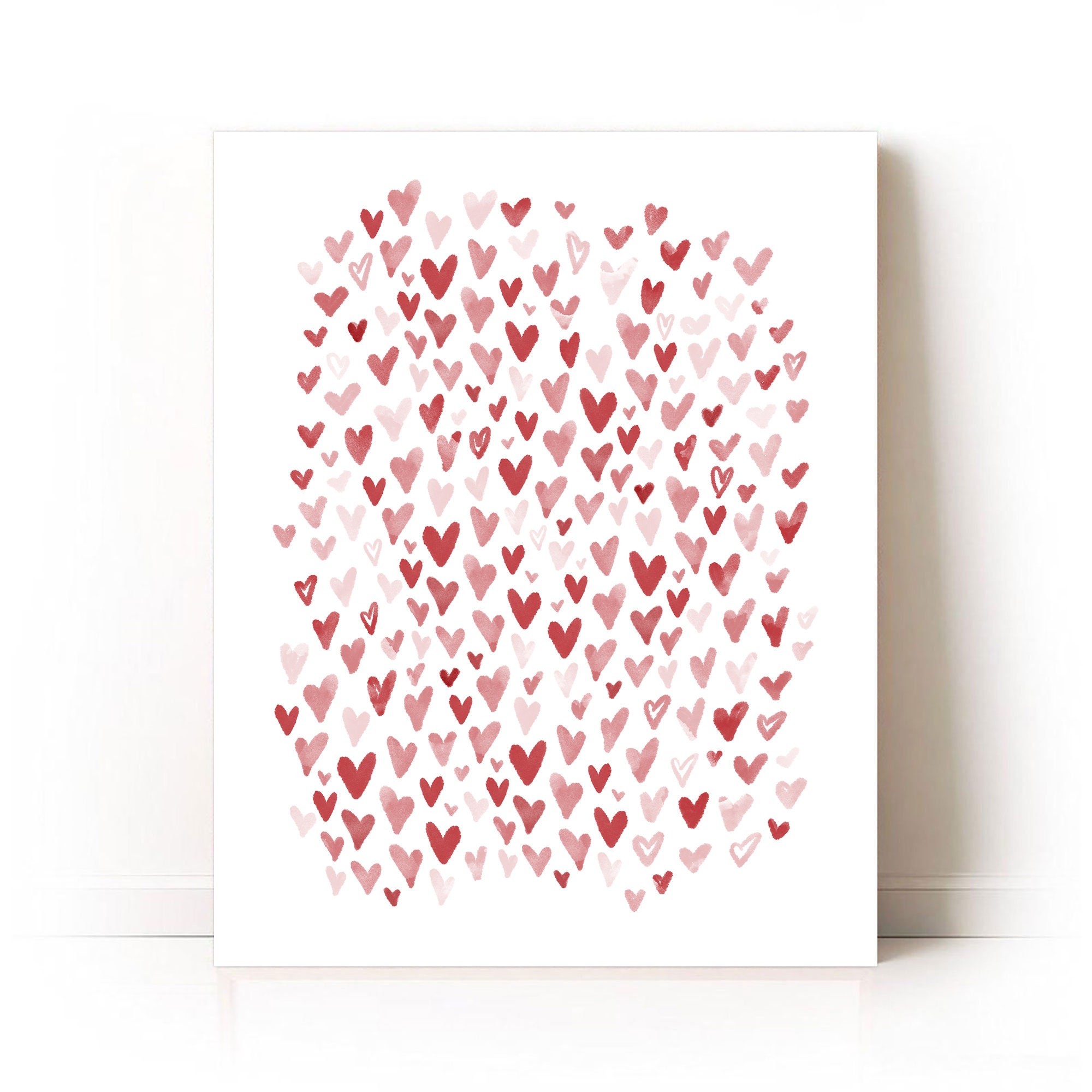 Red Heart Art Print Red Hearts Heart Artwork Lots of Love - Etsy