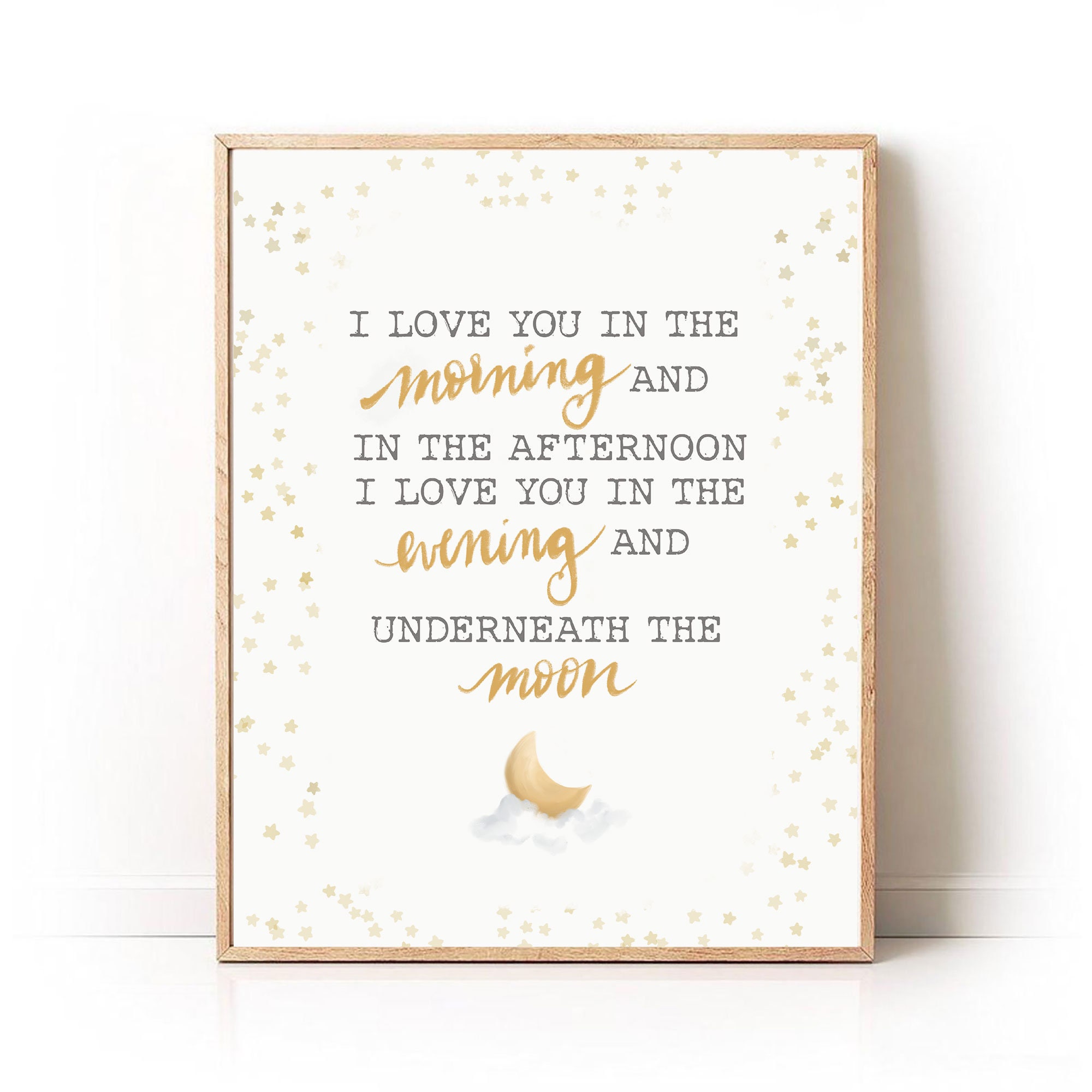 I Love You in the Morning Art Print Neutral Nursery Artwork - Etsy