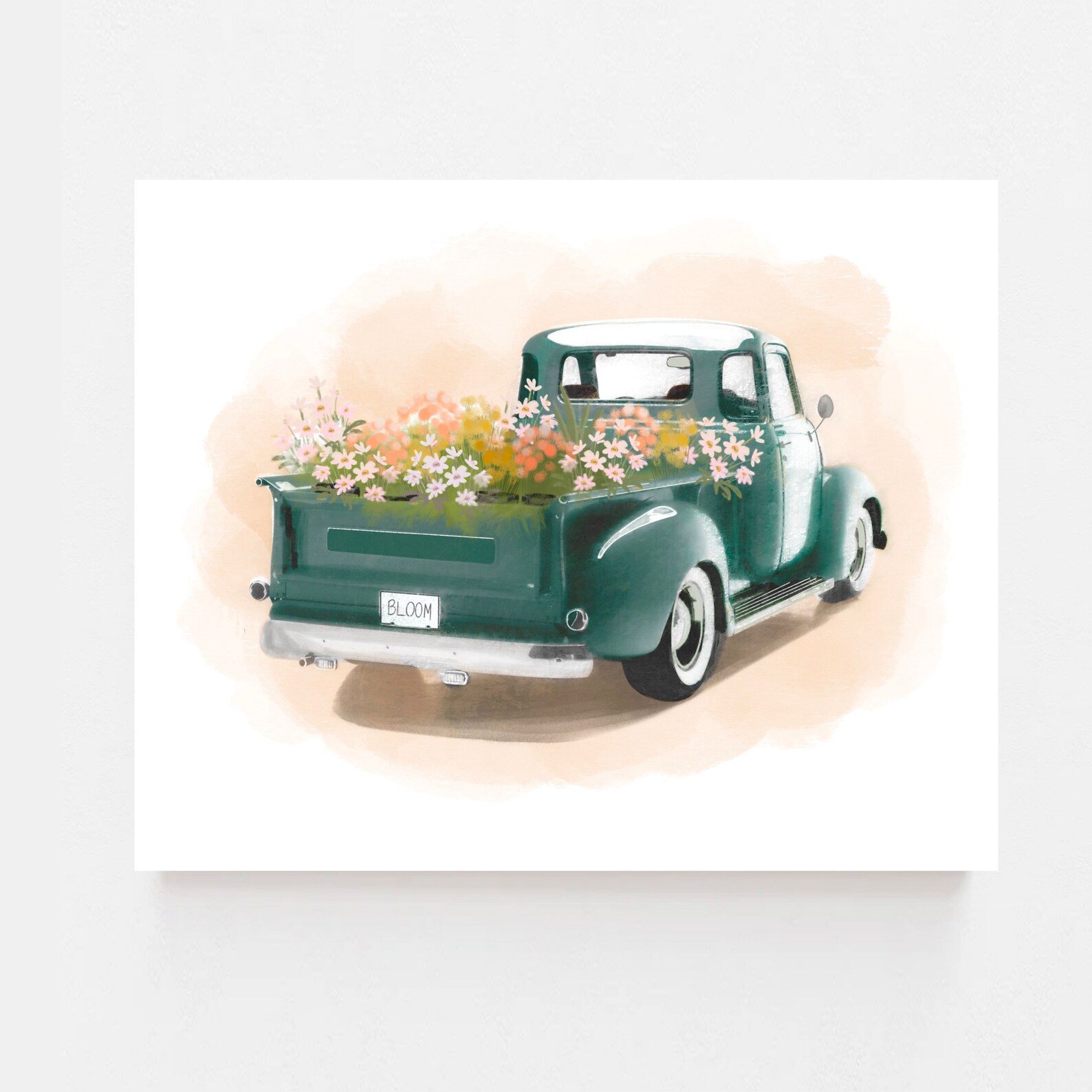 Flower Truck Print Farmhouse Truck Vintage Truck Flower - Etsy
