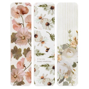 Floral Bookmark Set, Set of 3 Illustrated Flower Bookmarks, Gift Ideas ...