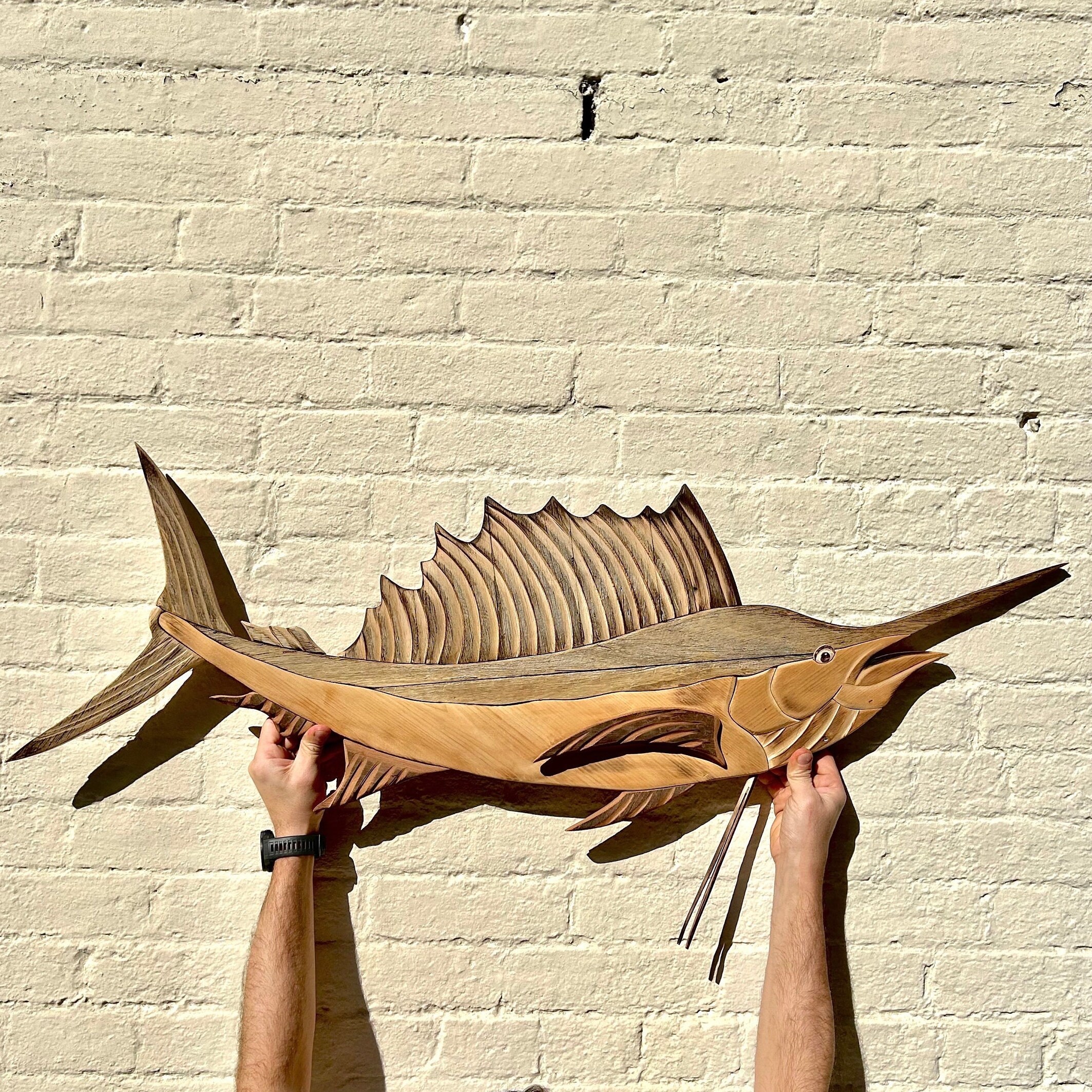 Recycled Wood Sailfish Wall Art: Coastal Marine Sculpture - Etsy