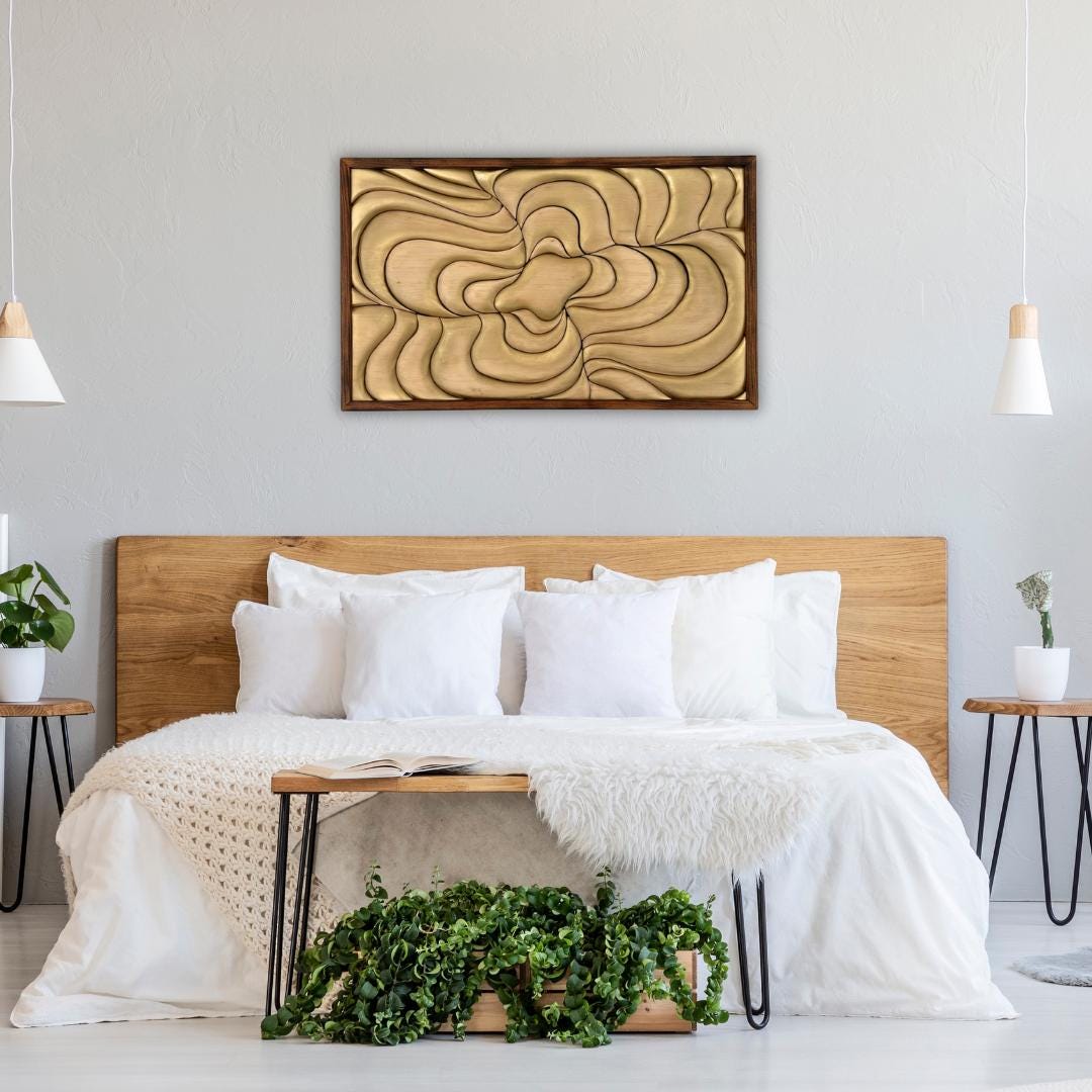 Reclaimed Wood Wall Art: Golden Sand Dunes, Abstract Sculpture - Etsy