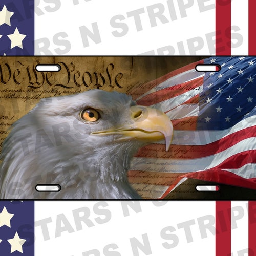 American Flag Personalized License Plate Monogram Vanity - Etsy