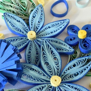 Blue Floral Quilled Greeting Card, Keepsake Card, Paper Quilling Card ...