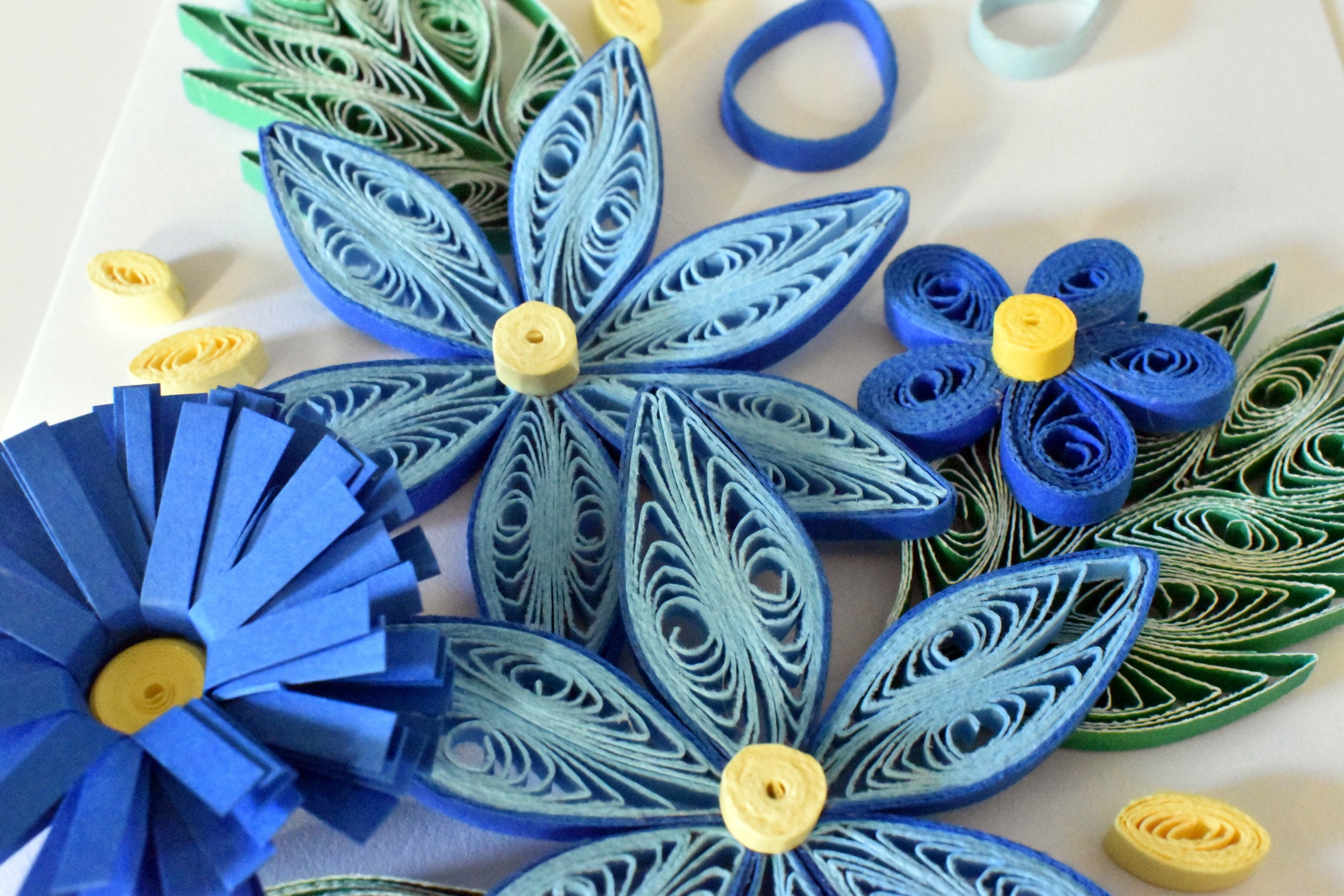 Blue Floral Quilled Greeting Card, Keepsake Card, Paper Quilling Card ...
