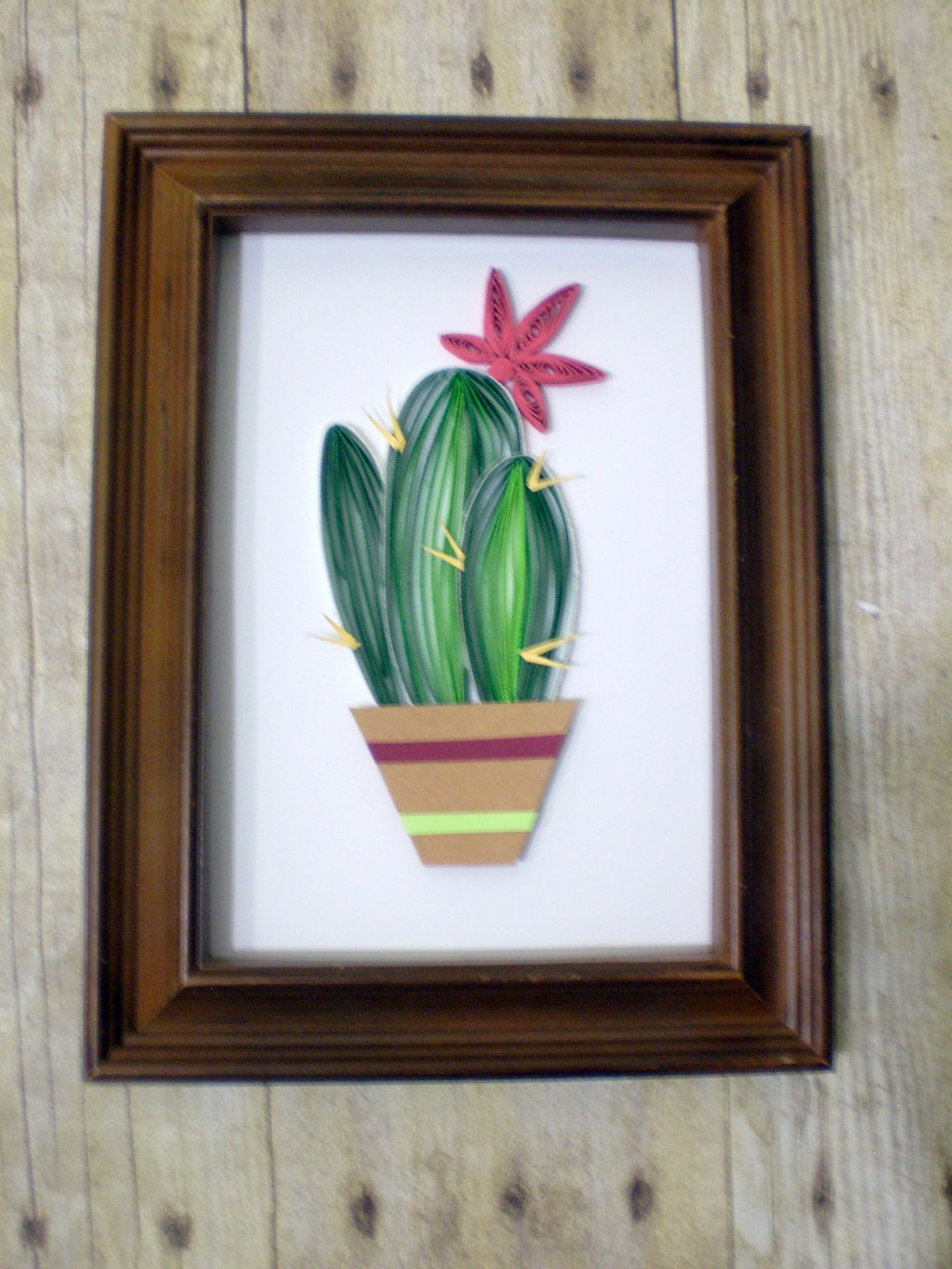 Cactus Plant Paper Quilled Wall Artwork Quilling Flower Home Decor Gift ...