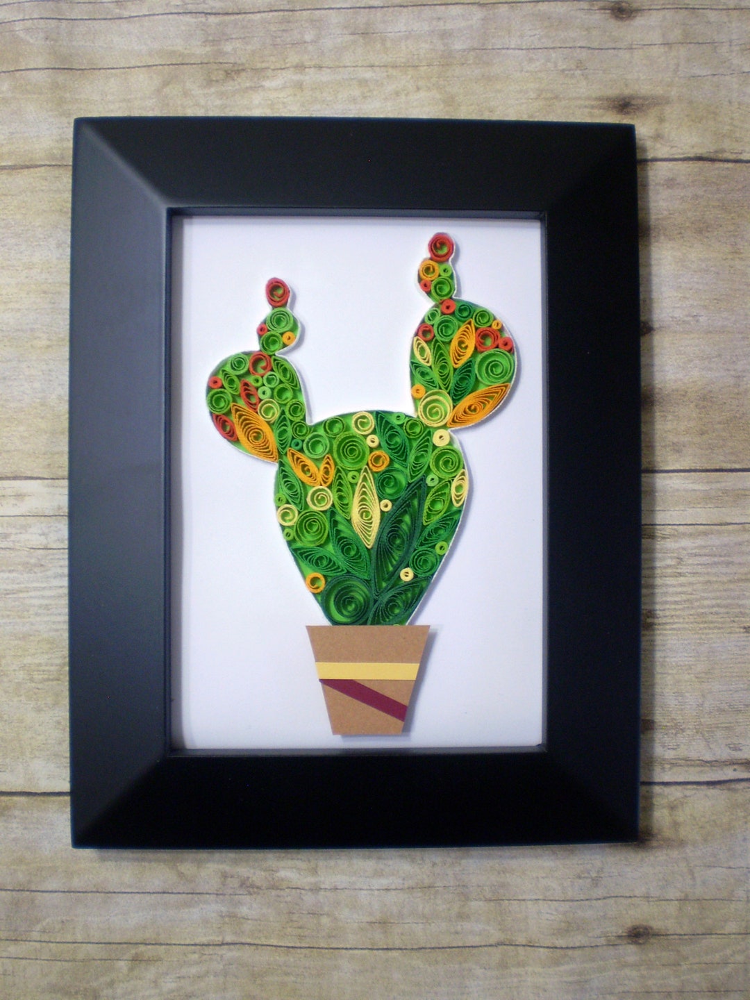 Paper Quilled Cactus Wall Art, Quilled Wall Decor, Paper Quilling Art ...