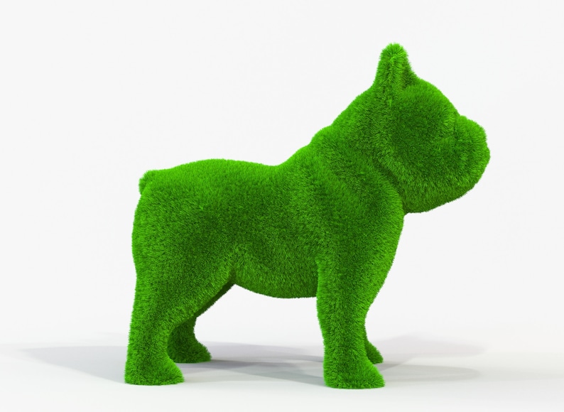 Giant French Bulldog Garden and Yard Decoration Topiary: Faux Grass ...