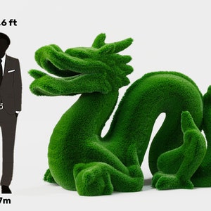 Outdoor Chinese Dragon Topiary Green Figures Covered in Artificial ...