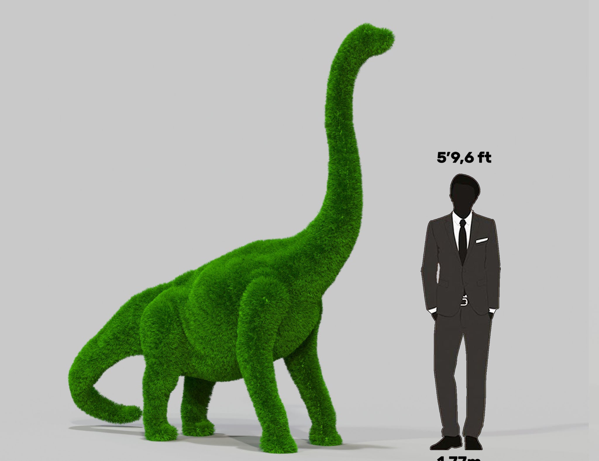 Outdoor Dinosaur Brontosaurus Topiary Green Figures Landscaping ...