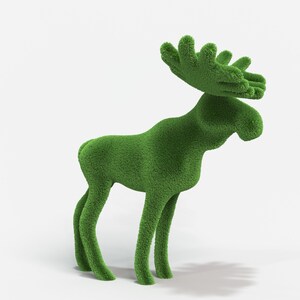 Outdoor Moose Topiary Green Figures Covered in Artificial Grass ...