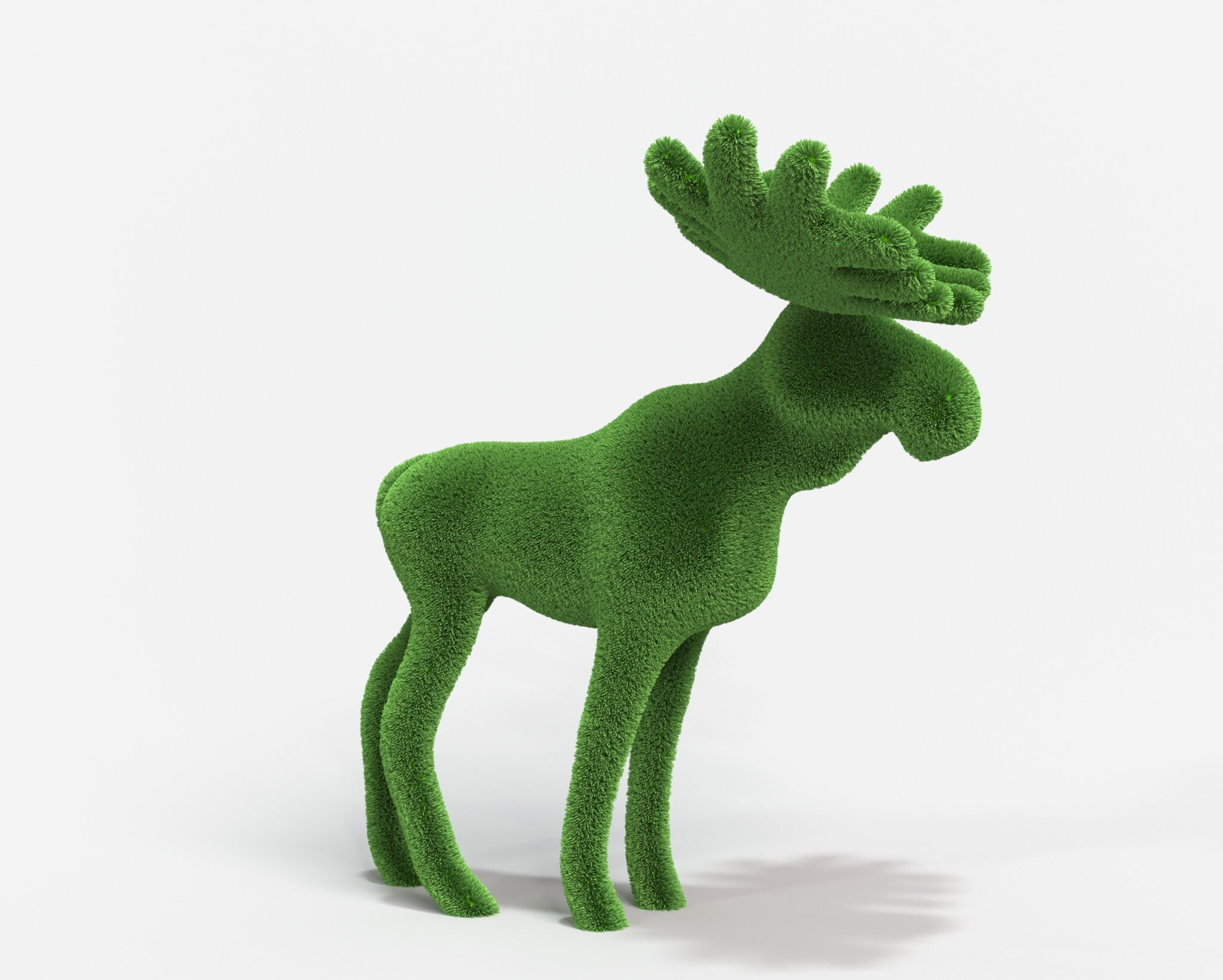 Outdoor Moose Topiary Green Figures Covered in Artificial Grass ...