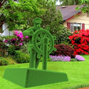 Outdoor Captain Topiary Green Figures Covered in Artificial Grass ...