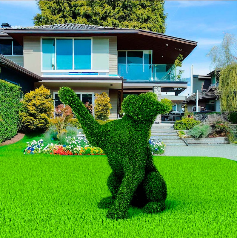 Outdoor Animal Great Dane Topiary Green Figures Covered in Artificial Grass Landscaping ...