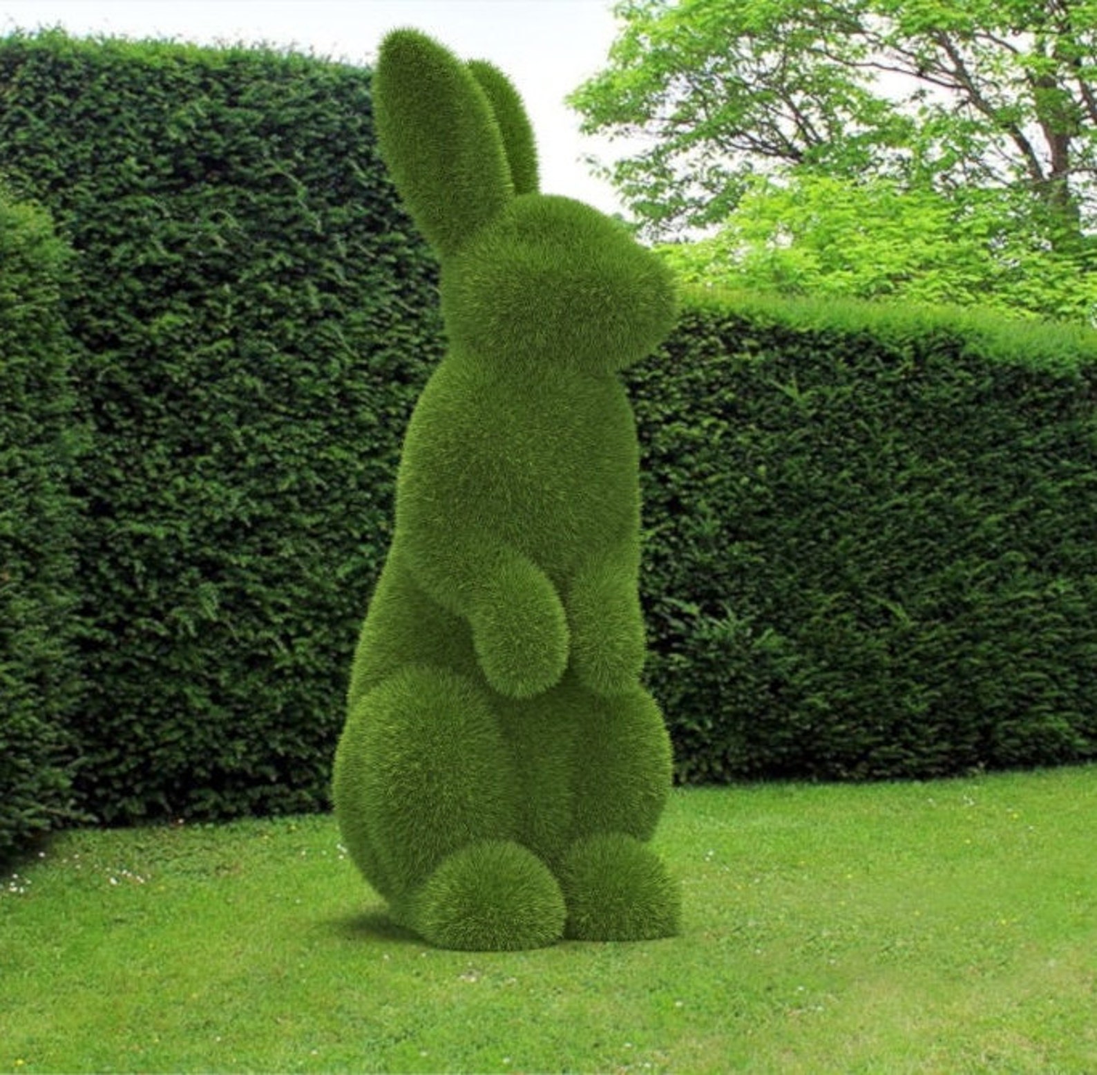 Outdoor Animal Large Rabbit Topiary Green Figures Covered in Artificial ...