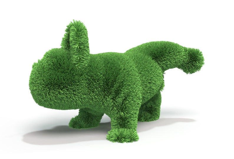 Faux Grass French Bulldog Garden and Yard Decoration Topiary: Outdoor ...