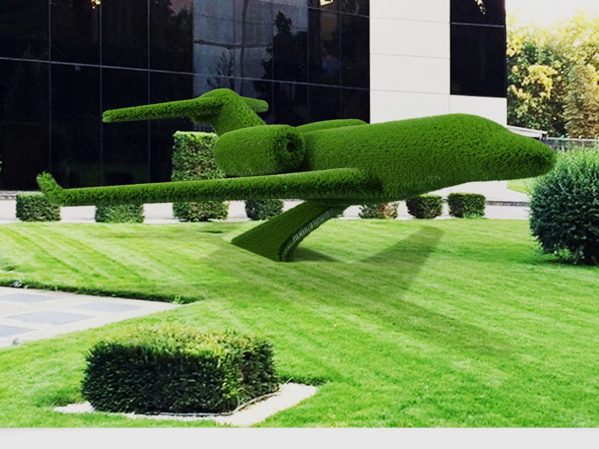 Outdoor Plane, Aeroplane, Jet Topiary Green Figures Covered in ...