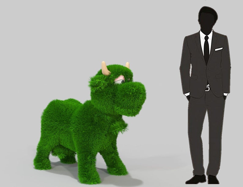 Artificial Grass Cow Topiary: Outdoor Garden Sculpture (l50"x W20"x H39 ...