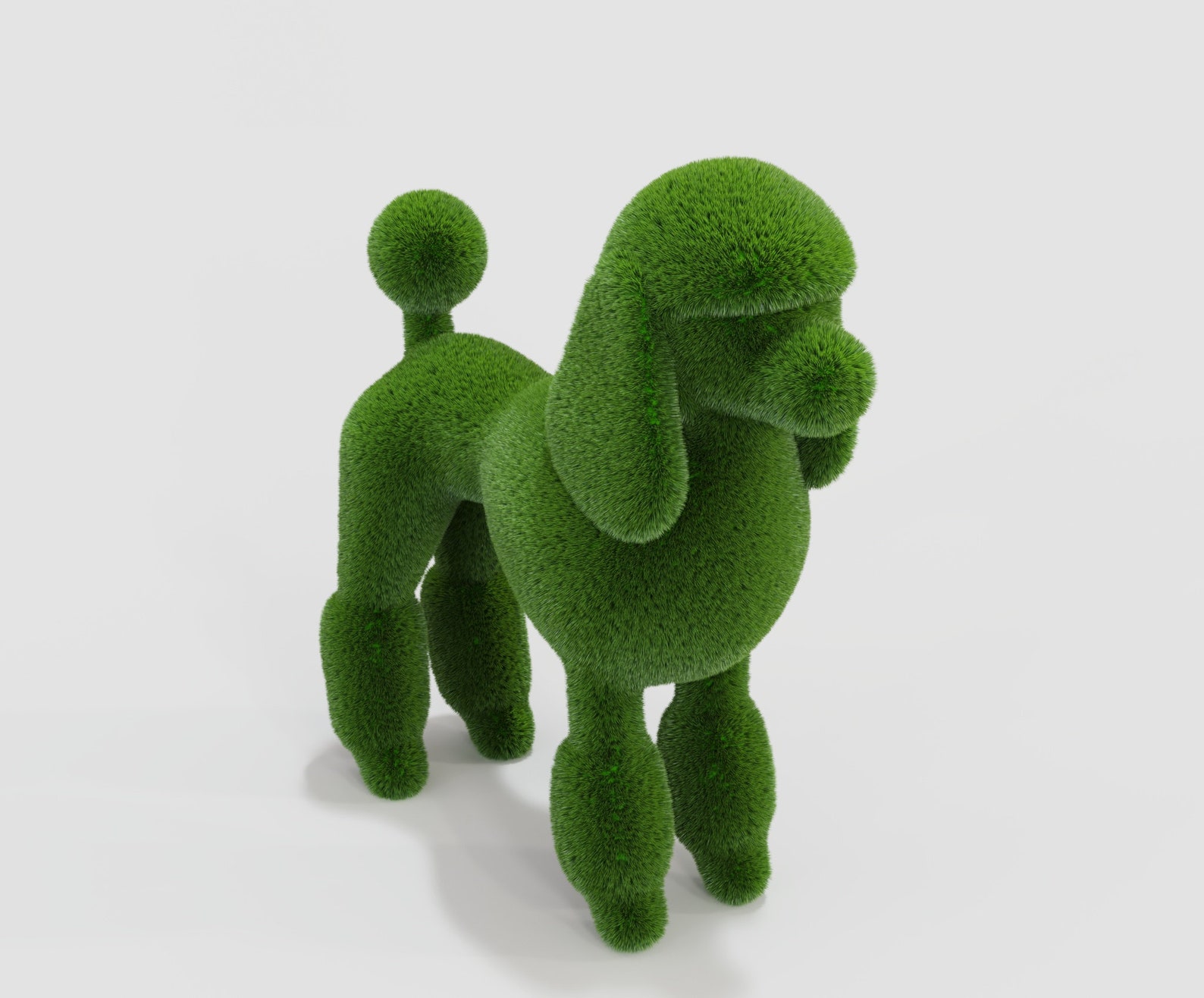 Outdoor Animal Poodle Topiary Green Figures Covered in Artificial Grass ...