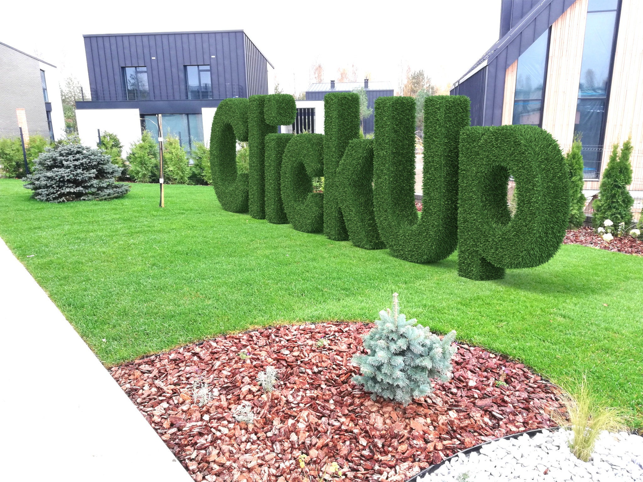 Outdoor 3D Letters and Numbers Topiary Green Figures 48 Covered in ...