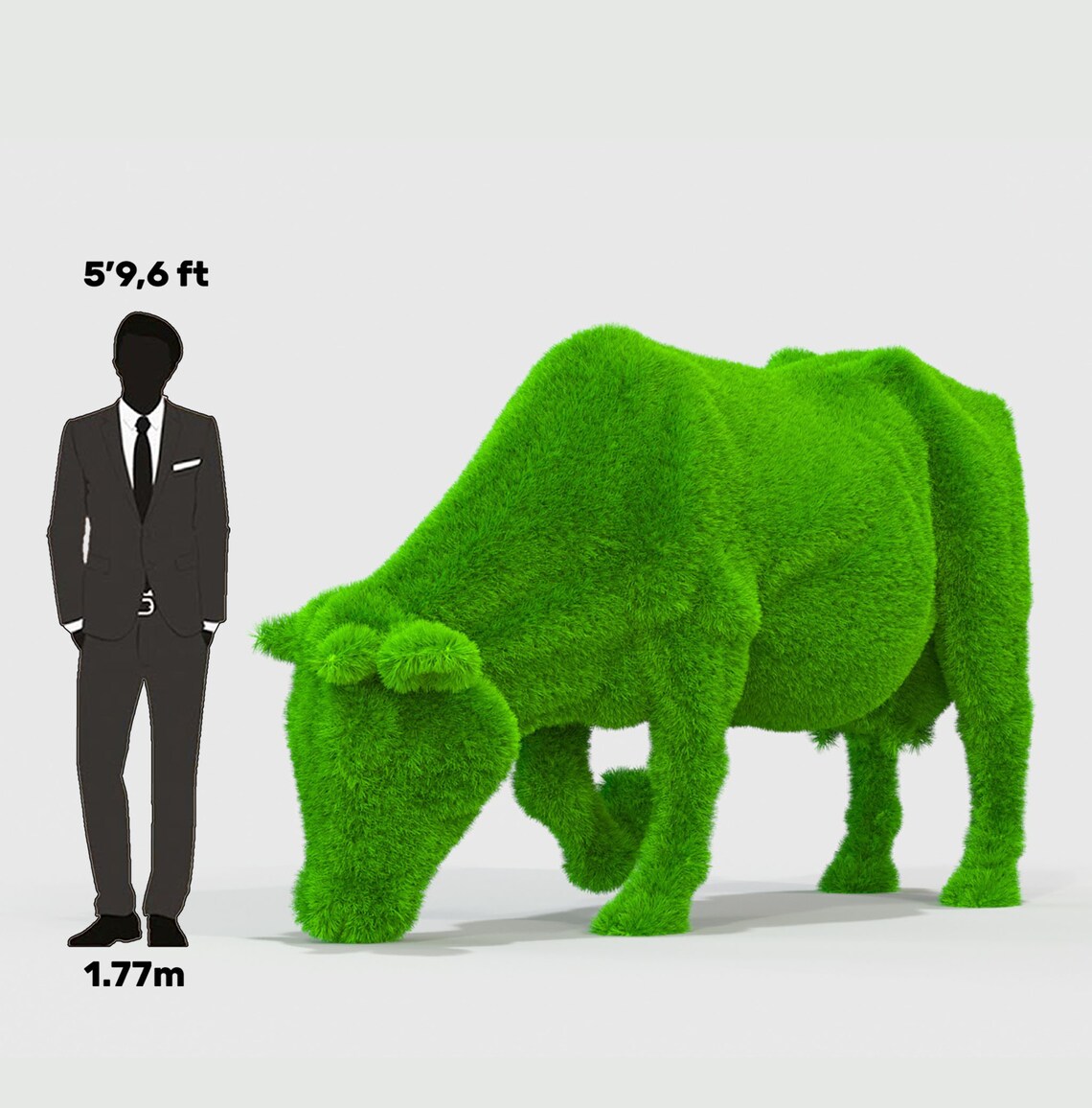 Outdoor Cows Topiary Green Figures Covered in Artificial Grass - Etsy