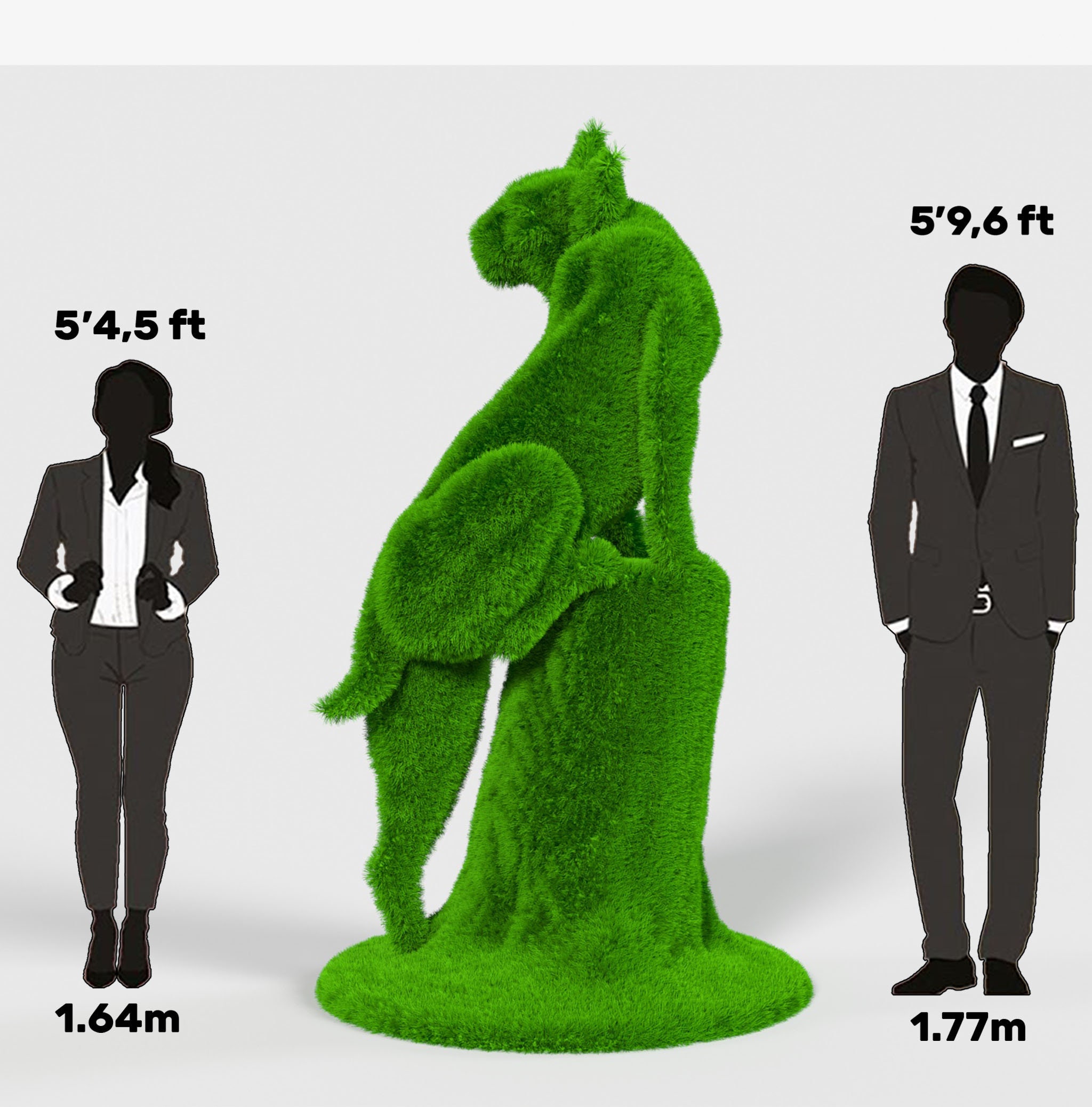 Outdoor Bobcat Topiary Green Figures Covered in Artificial Grass Landscaping Sculpture Great for ...