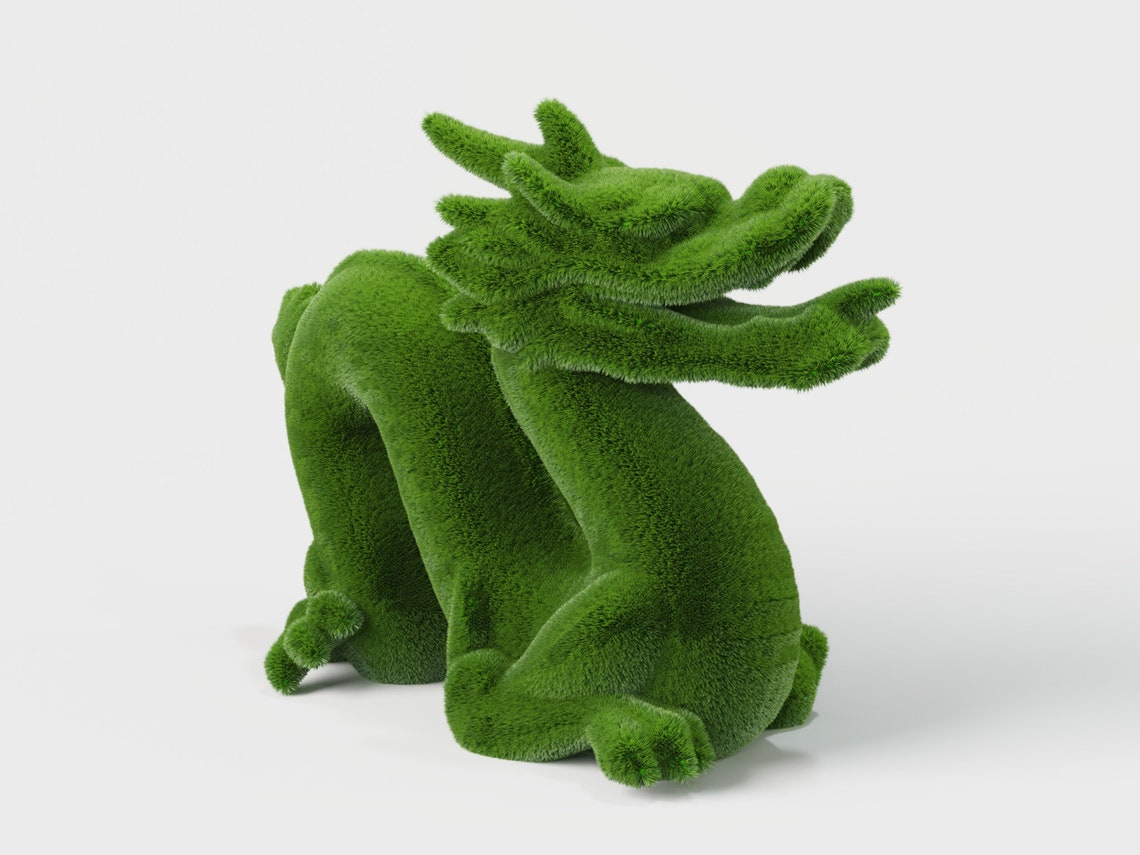 Outdoor Chinese Dragon Topiary Green Figures Covered in Artificial ...