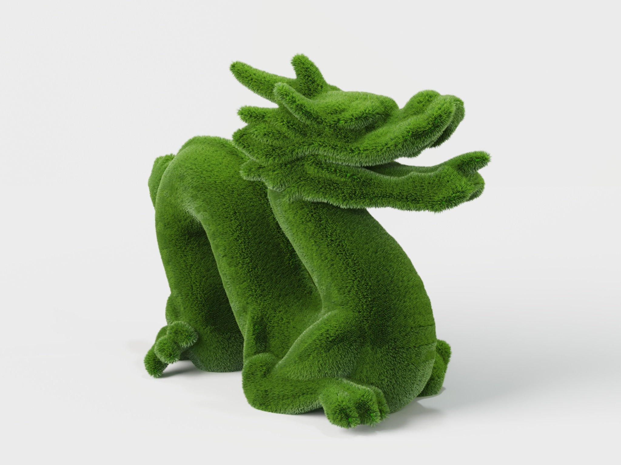 Outdoor Chinese Dragon Topiary Green Figures Covered in Artificial Grass Landscaping Sculpture ...