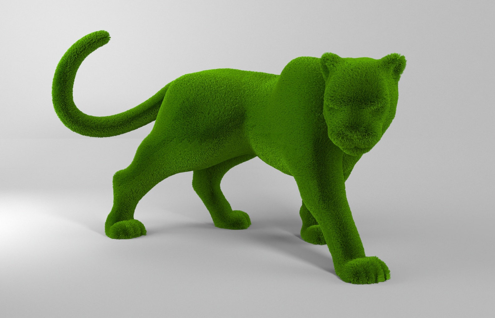 Outdoor Panther Topiary Green Figures Covered in Artificial Grass Great ...