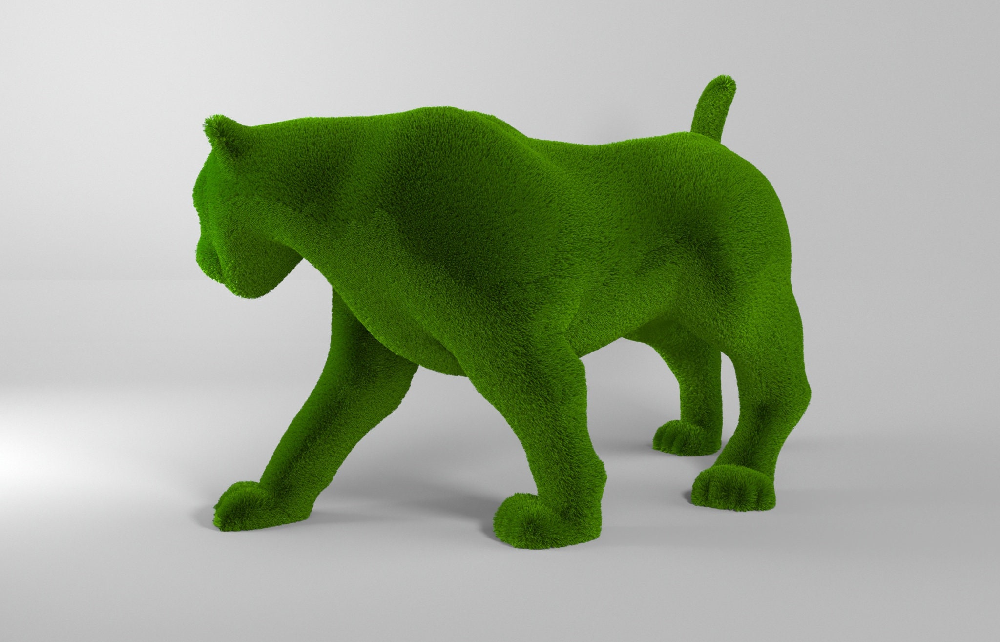 Outdoor Panther Topiary Green Figures Covered in Artificial Grass Great ...