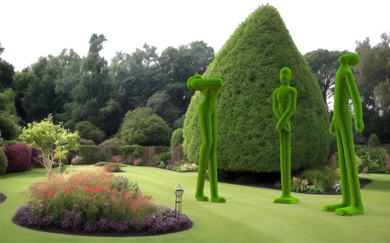 Outdoor Man Yard Decor Synthesizer, Realist, Dreamer Topiary Green ...