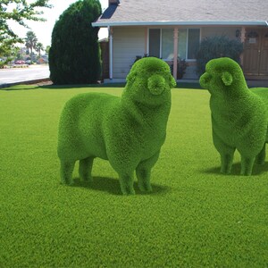 Outdoor Animal Merino Sheep Topiary Green Figures Covered in Artificial ...