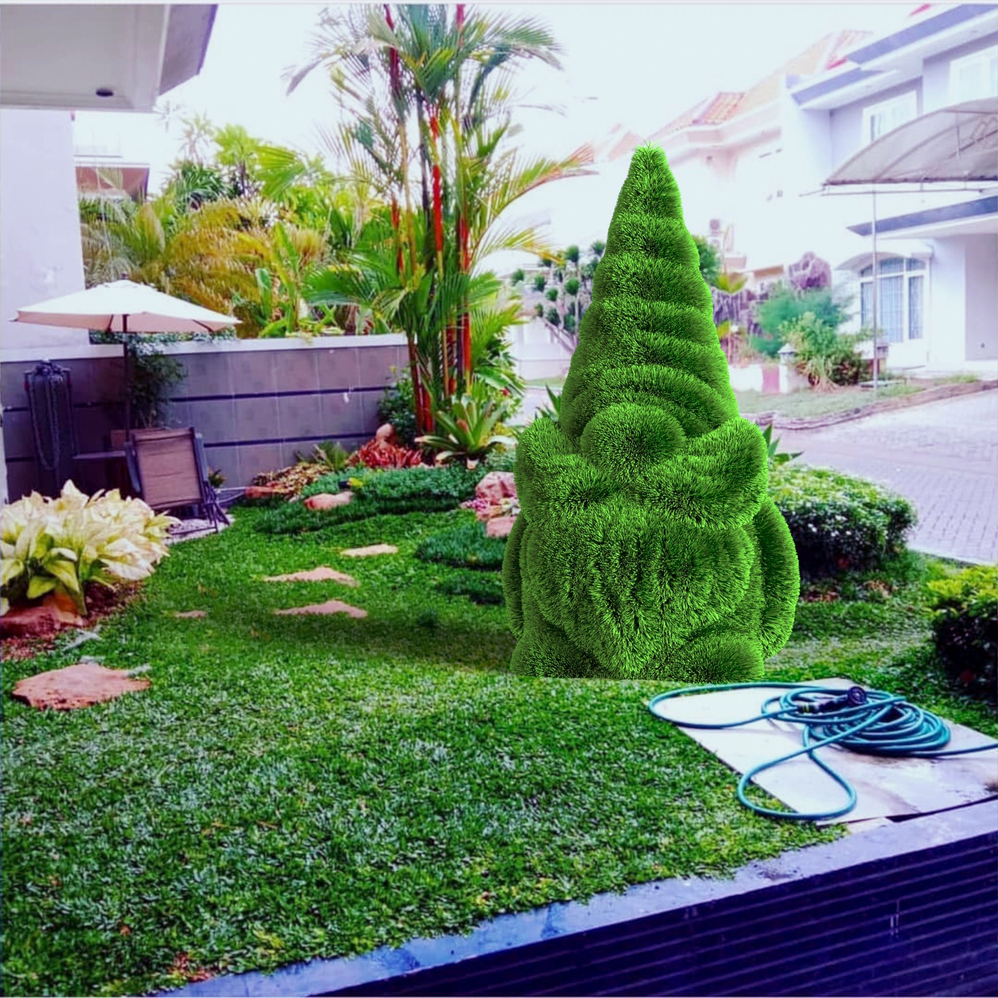 Faux Grass Gnome Garden and Yard Decoration Topiary: Outdoor Garden ...